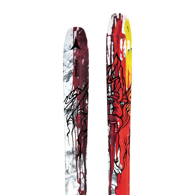 Atomic BENT 110 Red/Yellow all-mountain ski package