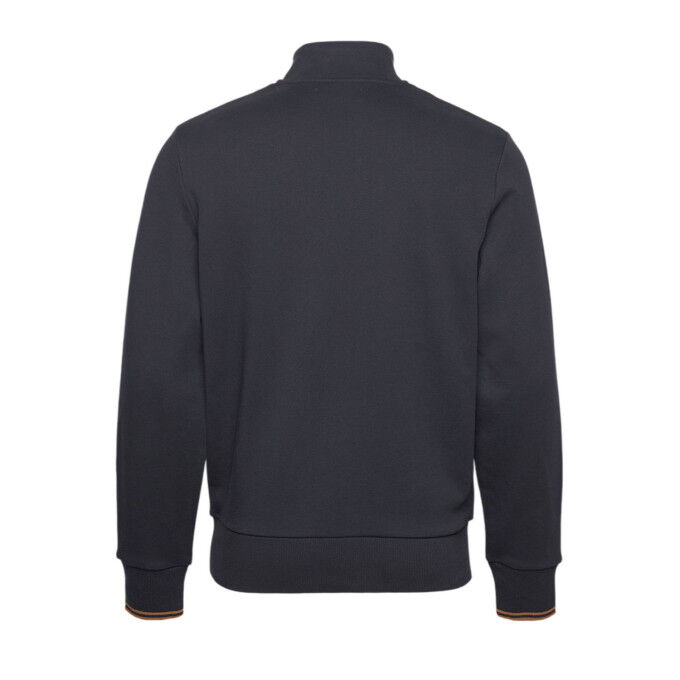 FRED PERRY Men's Half-Zip Sweatshirt - NAVY/DARK CARAMEL