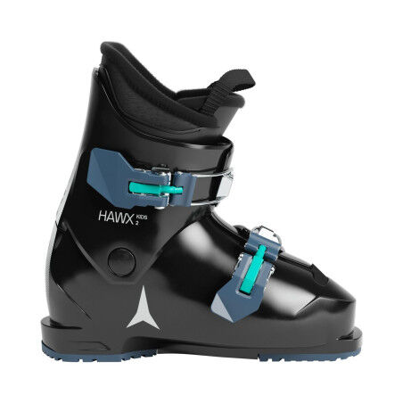 Atomic Hawx Kids 2 Black/Teal: botas de esquí para niños cómodas y ligeras
