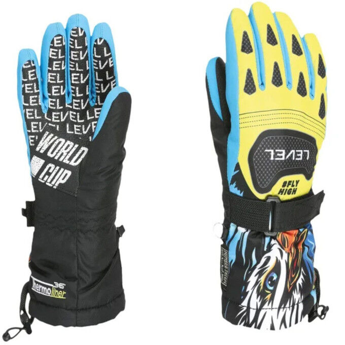 Guanti da sci LEVEL JUNIOR - GIALLO-BLU