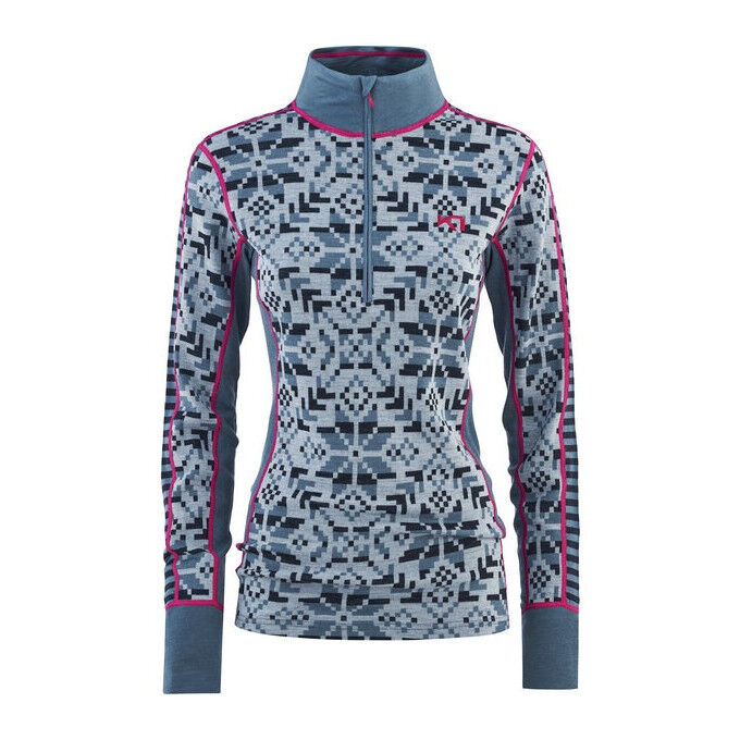 Haut à col montant Femme Kari Traa ELSE HALF ZIP BASELAYER Sail