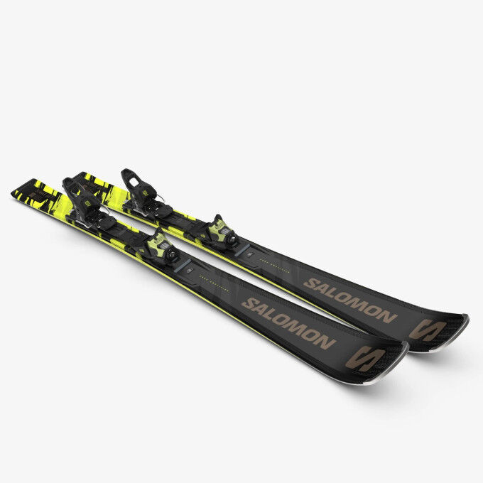Pack skis Salomon E S/MAX 8 XT + fixations M11 GW Black/Driftwood/Safety Yellow